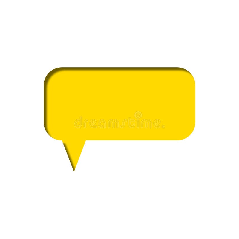 Set of Yellow Pastel Speech Bubble with Shadow Isolated Background ...