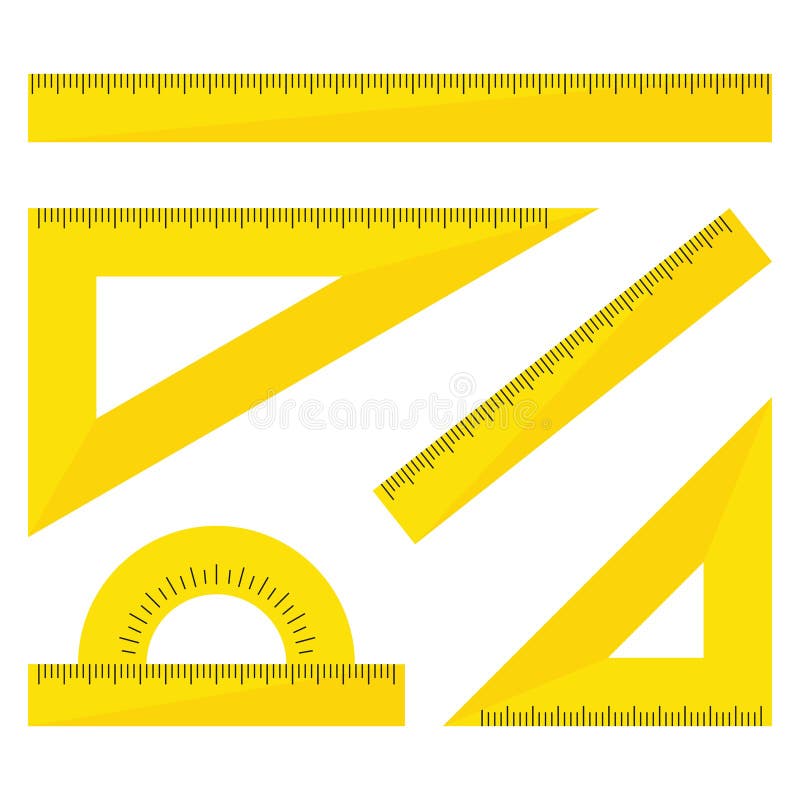 Set of Yellow Plastic Rulers Isolated on White Background. Ruler ... Set of Yellow Plastic Rulers Isolated on White Background. Ruler ...