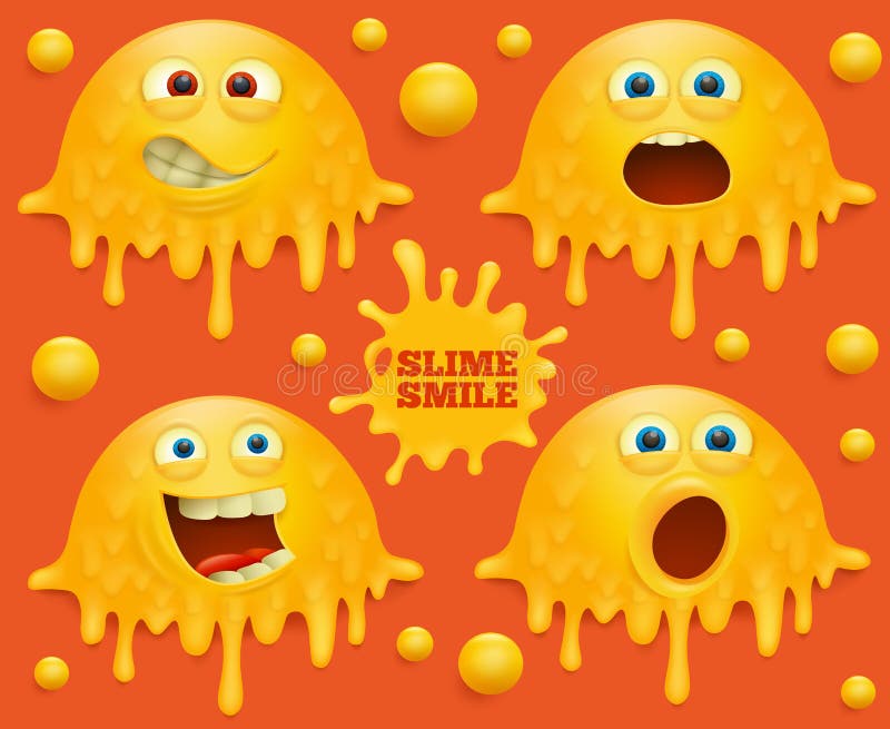 Slime Yellow Smiley Face Creative Kit Stock Illustration - Illustration ...