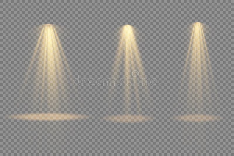 Set of Yellow Spotlight, Projector Light Effect. Stock Vector ...