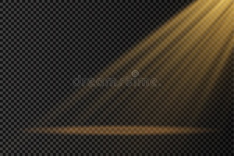 Set of Yellow Spotlight, Projector Light Effect. Stock Vector ...