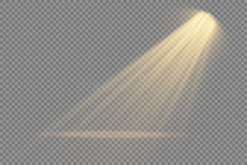Set of Yellow Spotlight, Projector Light Effect. Stock Vector ...