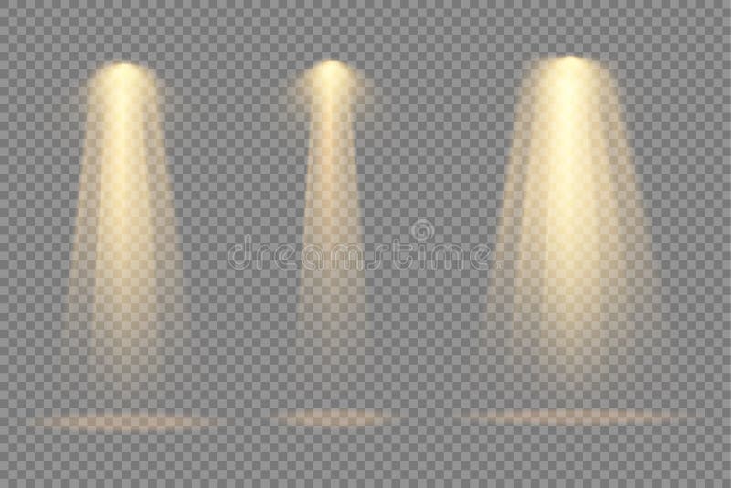 Set of Yellow Spotlight, Projector Light Effect. Stock Vector ...