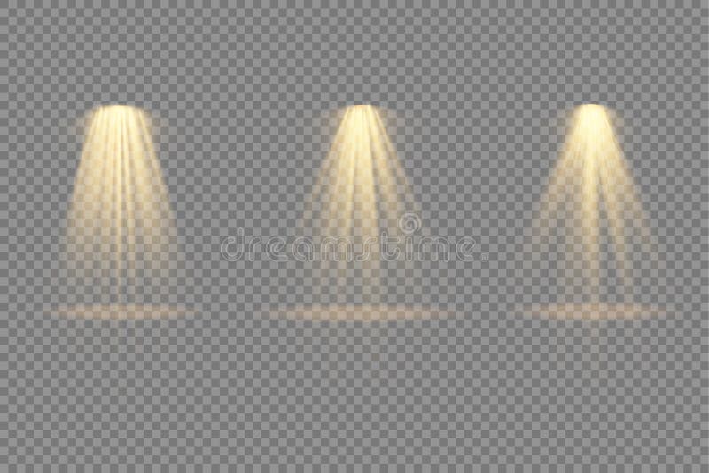 Set of Yellow Spotlight, Projector Light Effect. Stock Vector ...