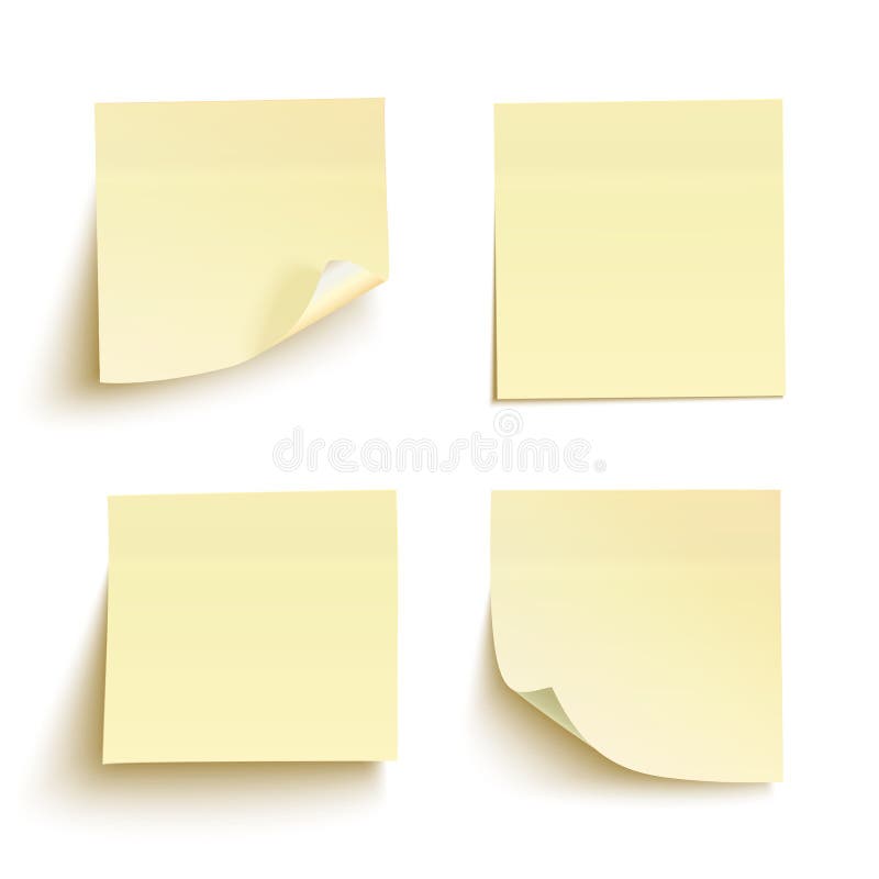 Yellow sticky notes stock vector. Illustration of blank - 85062645