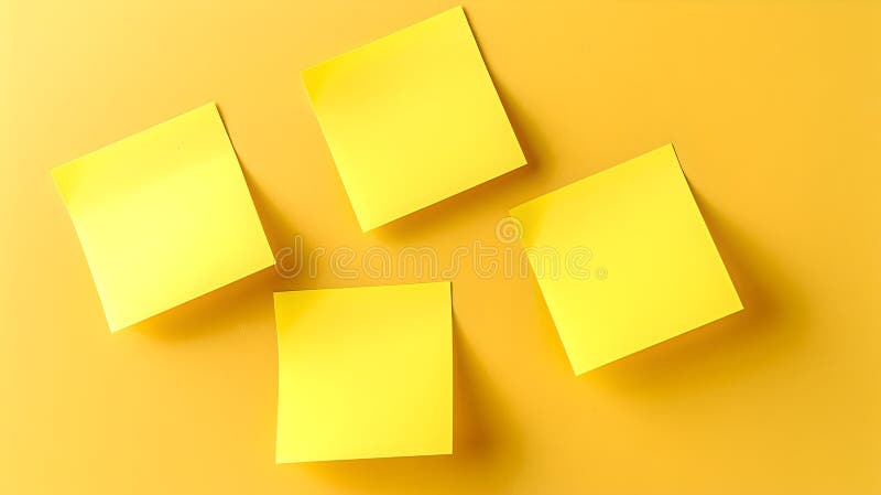 Minimalistic Yellow Sticky Notes on a Warm Background. Office Supplies ...