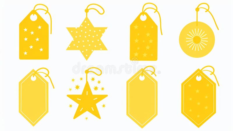 A Set of Yellow Trade Labels. Labels without Stickers Stock ...
