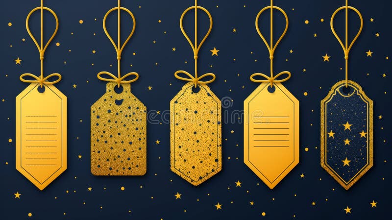 A Set of Yellow Trade Labels. Labels without Stickers Stock Photo ...