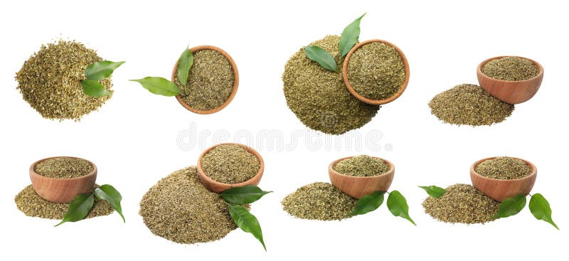 Set Yerba Mate Leaf Mix White Background Banner Design Stock Photos ...