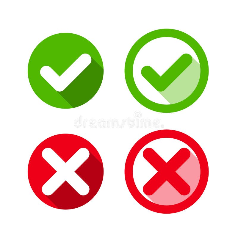 Set of Yes and No Tick Icon Design Stock Vector - Illustration of ...