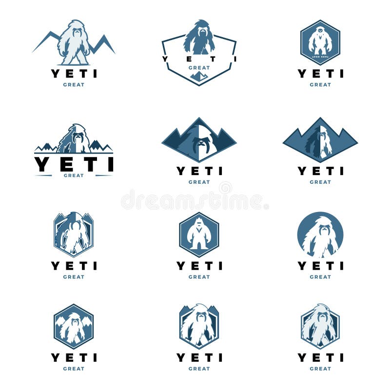 Set of Yeti Icon Logo Design Template Stock Illustration - Illustration ...
