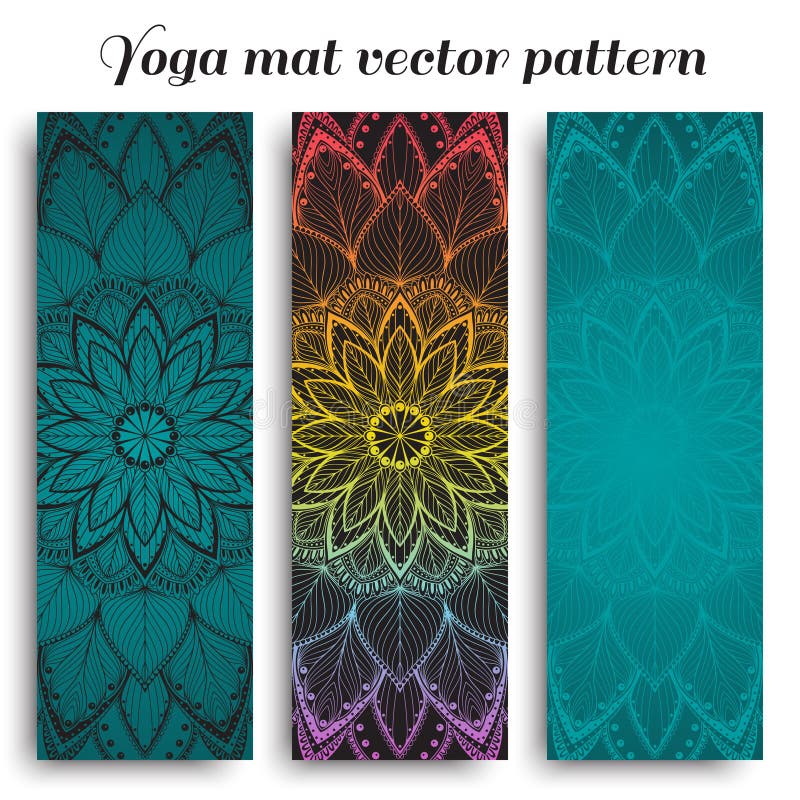 Set of Yoga Mat Vector Pattern Stock Vector - Illustration of lifestyle ...