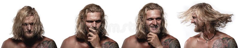Set of Young Man`s Portraits with Different Emotions Stock Image ... Set of Young Man`s Portraits with Different Emotions Stock Image ...