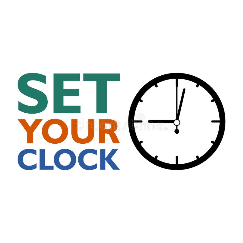 Set Your Clock Sign, Icon, Logo Stock Vector - Illustration of save ...