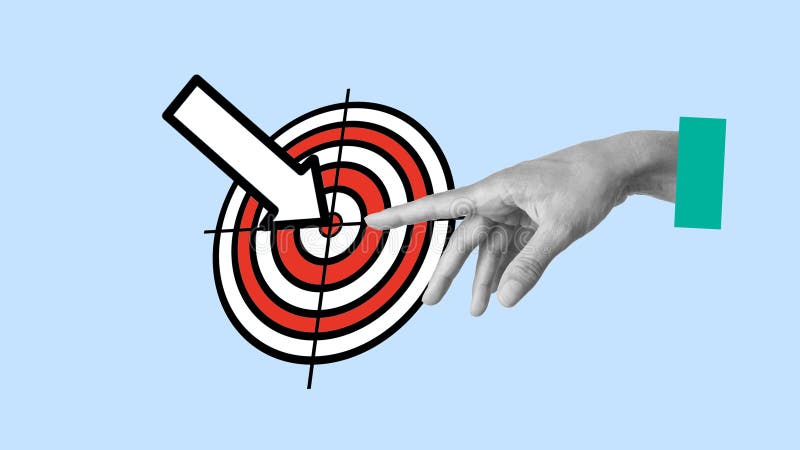 Set Your Goals is Shown Using the Collage with Aim and the Hand Stock ...
