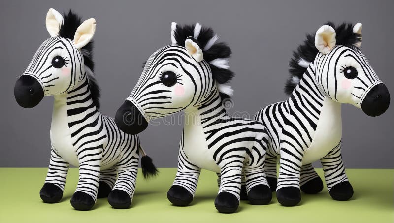 Set of Zebra Plush Dolls Stuffed Ai Generated Stock Illustration ...