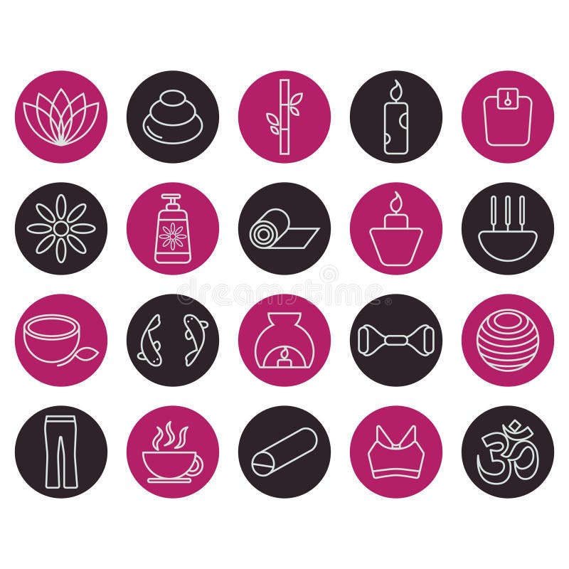 Set of Zen Icons. Vector Illustration Decorative Design Stock Vector ...