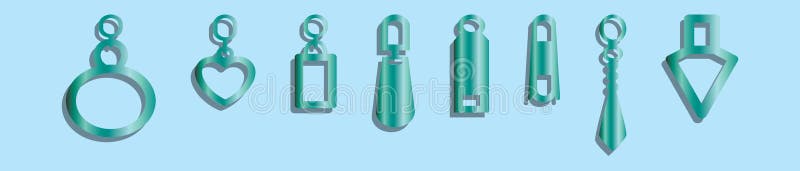 Set of Zipper Cartoon Icon Design Template with Various Models. Vector ...