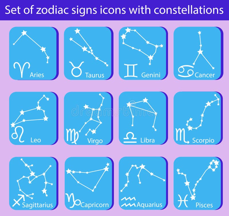 Icons Of Constellations Vector Illustration Stock Vector
