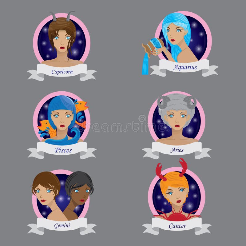 Set of Zodiac Signs. Vector Illustration Decorative Design Stock Vector ...