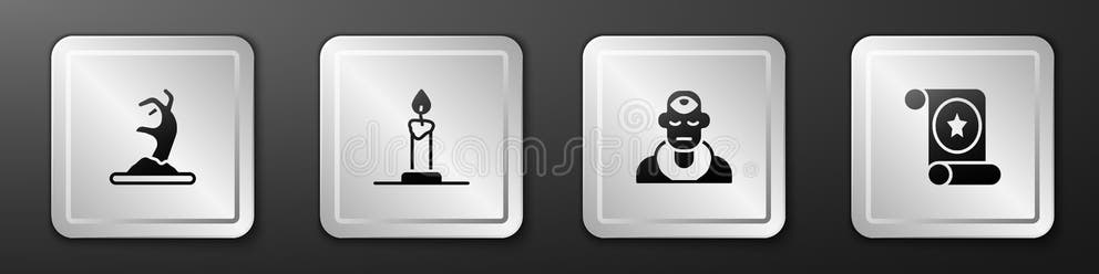 Set Zombie Hand, Burning Candle in Candlestick, Wizard Warlock and ...