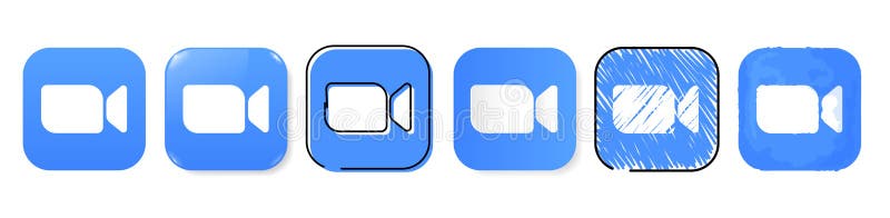 Set of Zoom App Icons in Different Designs, on Transparent Background ...