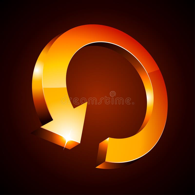 Seta 3D ilustração do vetor. Ilustração de sombra, alaranjado - 10334987