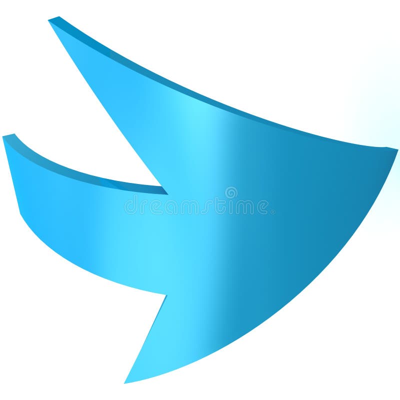Seta Azul Isolada Sobre Fundo Branco Ilustração Stock - Ilustração de ...