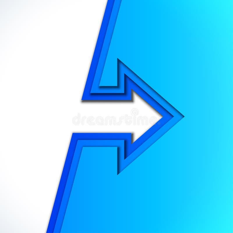 Seta Colorida Com Camadas Do Papel Do Corte Do Azul Ilustração do Vetor ...