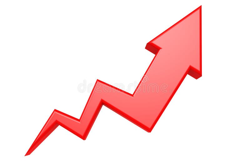 Seta Crescente Ascendente Vermelha Isolada Ilustração Stock ...