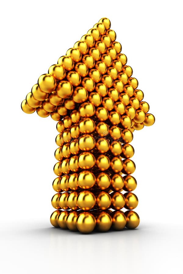 Flecha Dourada ilustração stock. Ilustração de branco - 15180277