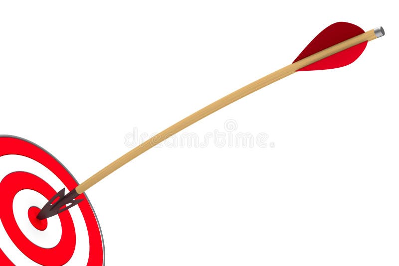 Seta E Alvo No Fundo Branco Illustratio 3D Isolado Ilustração Stock ...