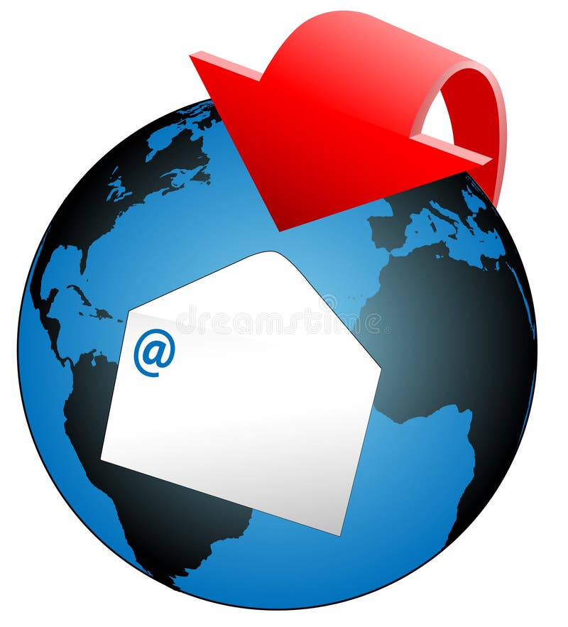 Seta Global Do Email Do Mundo Ilustração do Vetor - Ilustração de terra ...