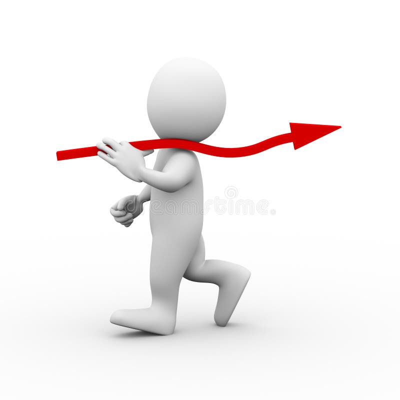 Seta levando do homem 3d ilustração stock. Ilustração de homem - 57659170