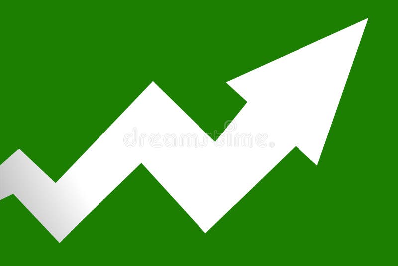 Seta Para Cima Isolada Sobre Fundo Verde Ilustração Stock - Ilustração ...