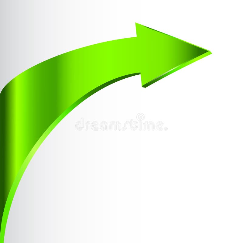 Seta Verde E Fundo Branco Ilustração 3D Ilustração do Vetor ...