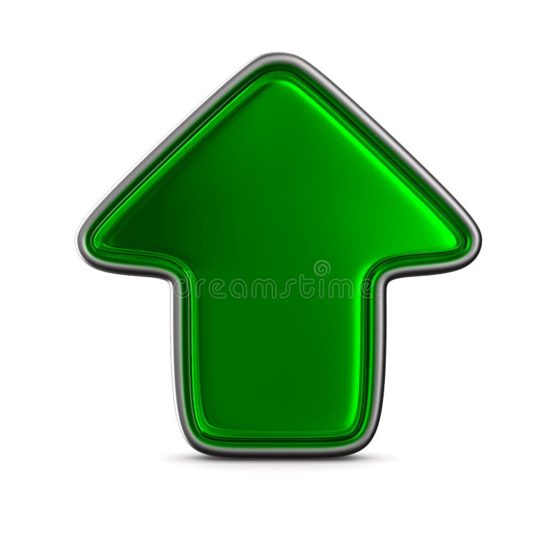 Seta Verde No Fundo Branco Ilustração 3d Isolada Ilustração Stock ...