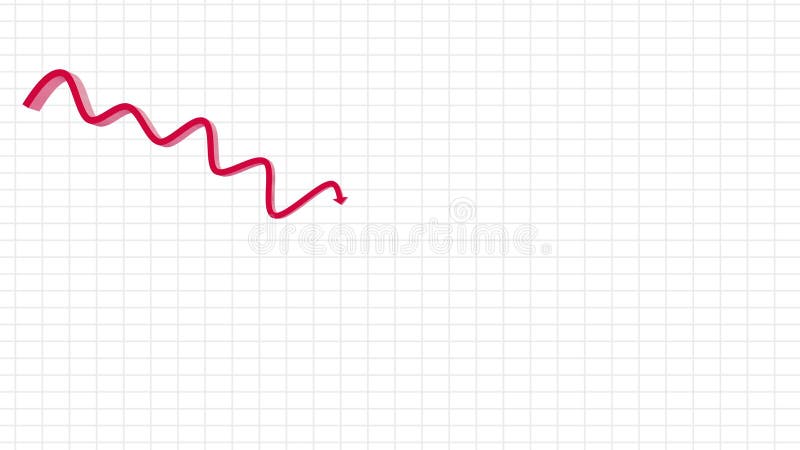 Seta Vermelha Descendo Animação Do Mercado De Ações Fundo Branco Filme ...