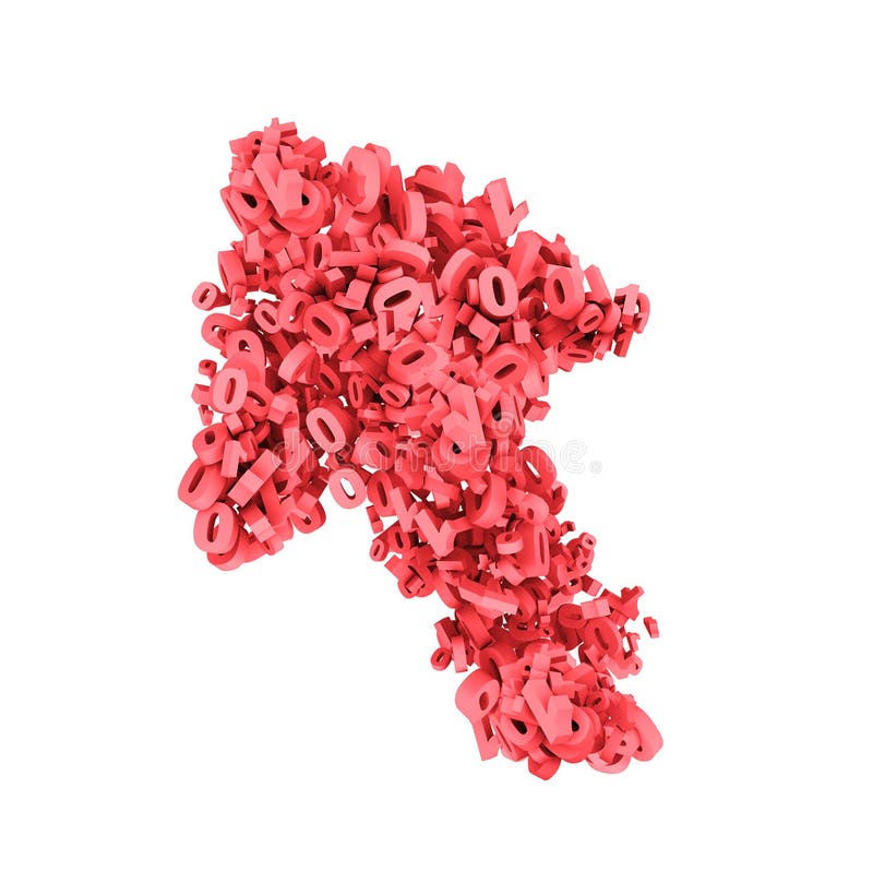 Seta Vermelha Feita Dos Números Ilustração Stock - Ilustração de branco ...