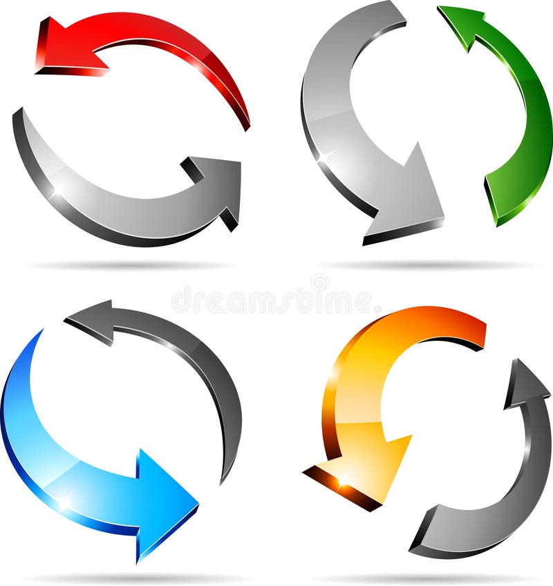 Setas 3d. ilustração do vetor. Ilustração de perspectiva - 11908545