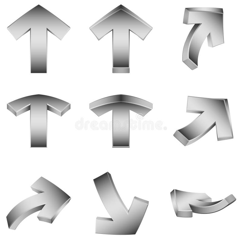 Setas 3d ilustração do vetor. Ilustração de vetor, ponteiro - 28404405