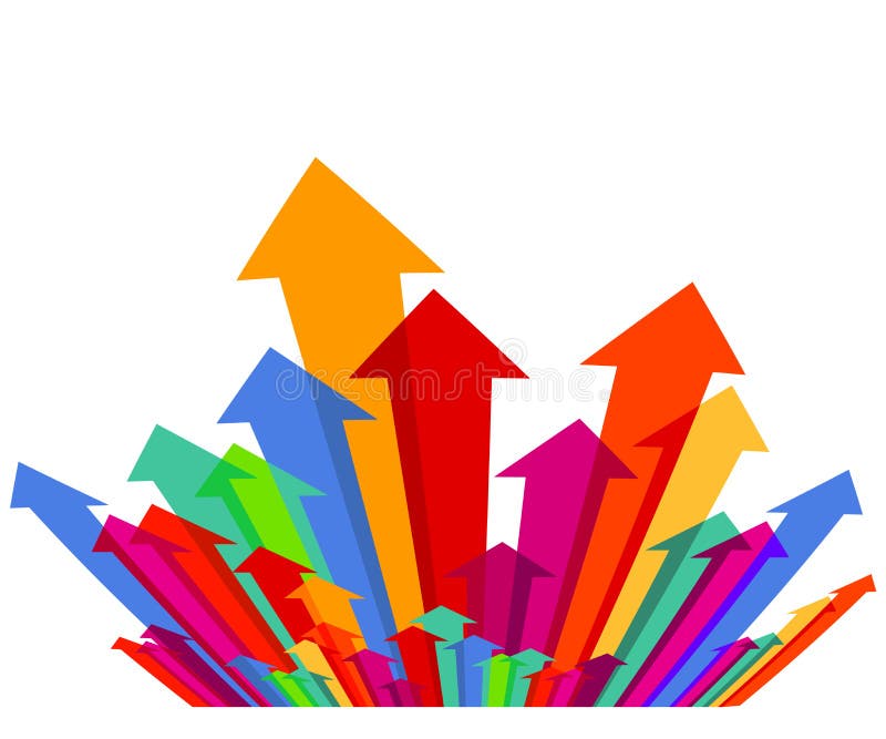 Setas Coloridas Que Apontam Ao Centro Ilustração Stock - Ilustração de ...