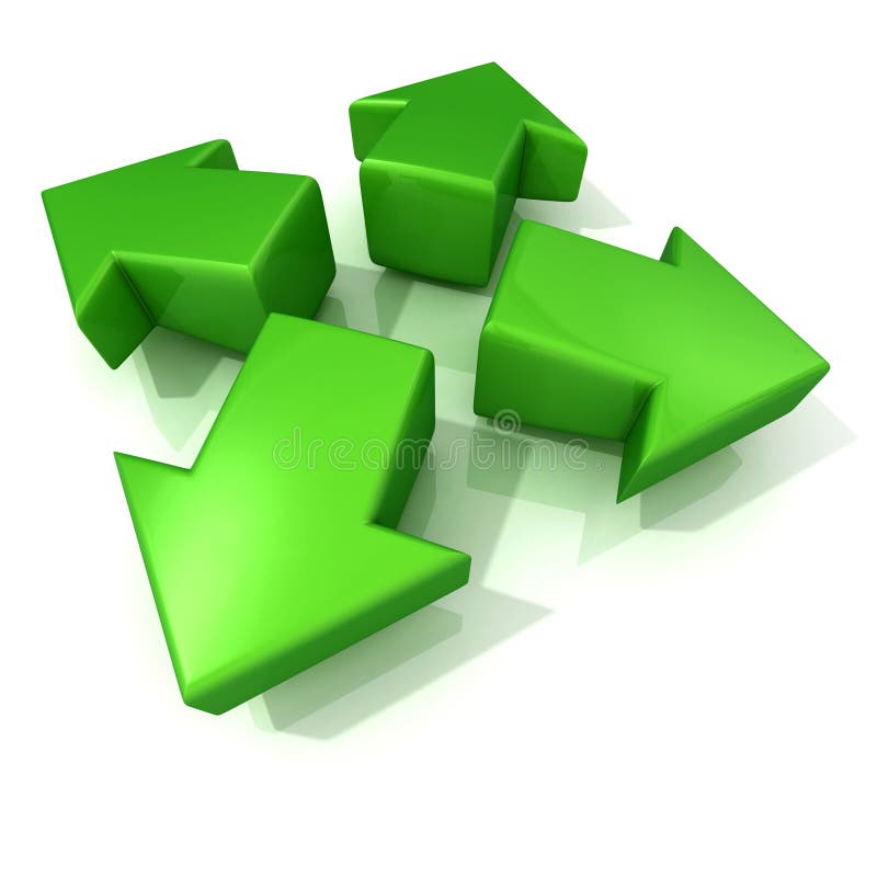 Setas 3D Verdes Que Expandem Front View Ilustração Stock - Ilustração ...