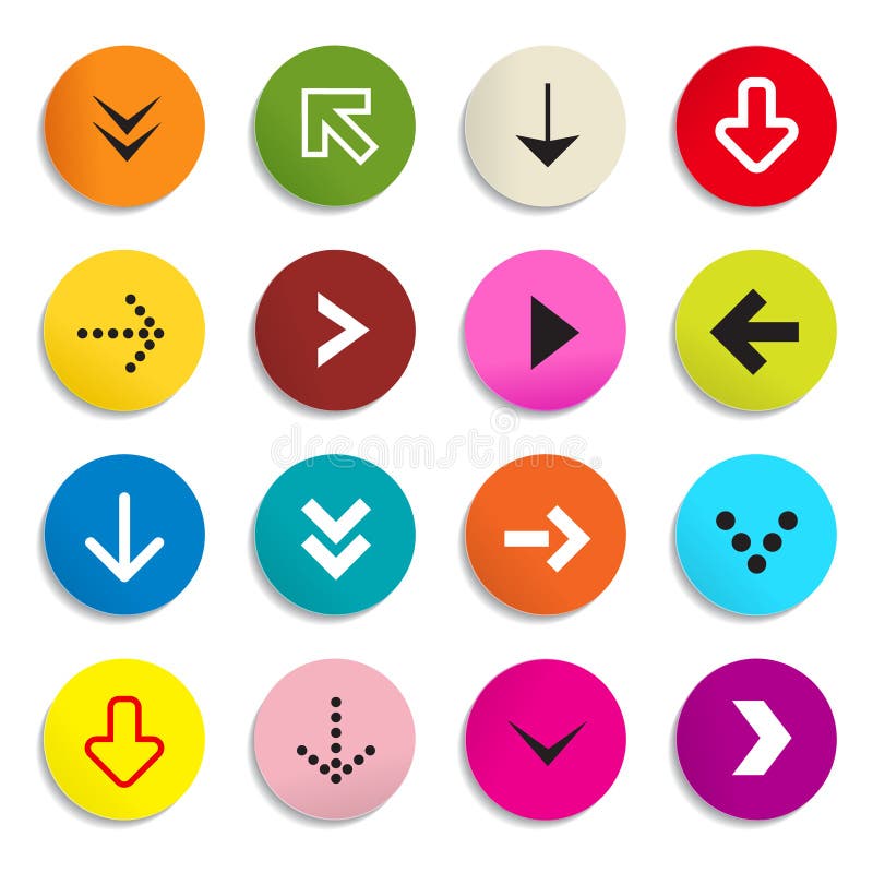 Setas Seta Colorida Do Vetor No Círculo Ilustração Stock - Ilustração ...