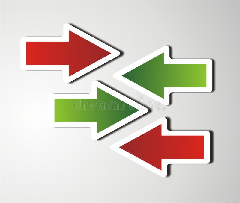 Seta verde e vermelha 3d ilustração stock. Ilustração de isolado - 69593311