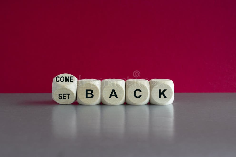 Setback or Comeback Symbol. Turned a Cube and Changes the Expression ...