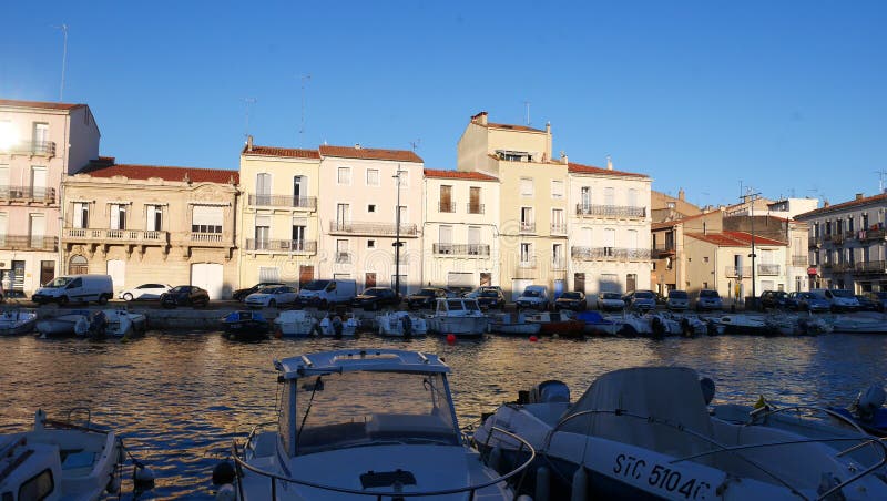 Sete port editorial stock photo. Image of shadow, summer - 97015393