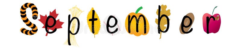Setembro, Nome Ilustrado Do Mês De Calendário, Ilustração Ilustração do ...