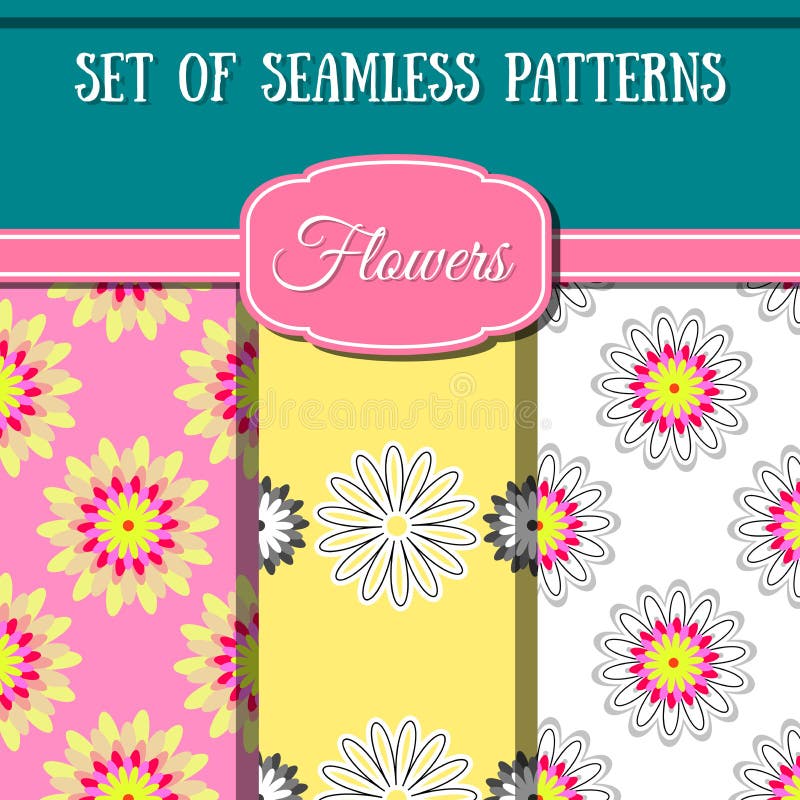 SetFlowerPattern3 stock vector. Illustration of romantic - 56779433