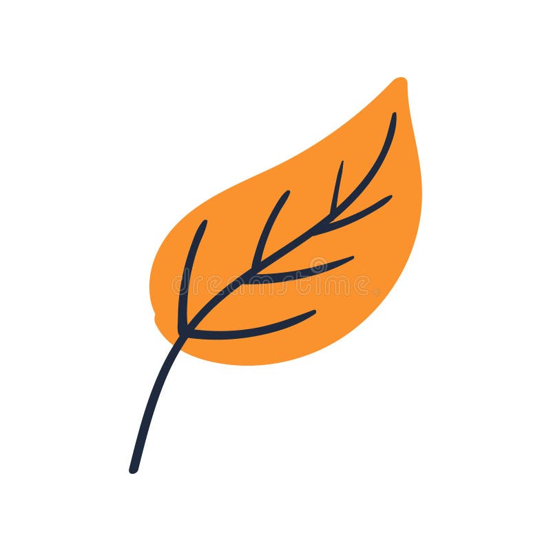 Seth Folk Plant Orange Leaf Isolated. Autumn Botany. Minimalistic Tree ...